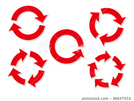 Cycle arrow red sticker - Stock Illustration [96647918] - PIXTA