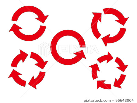 Cycle arrow red bordered - Stock Illustration [96648004] - PIXTA
