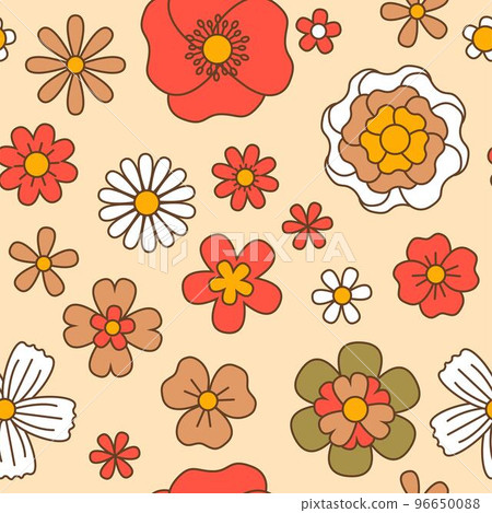 Flower seamless pattern, blooming botany print - Stock Illustration ...