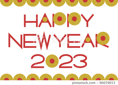 2023 New Year Greeting Illustration: Circular... - Stock Illustration ...