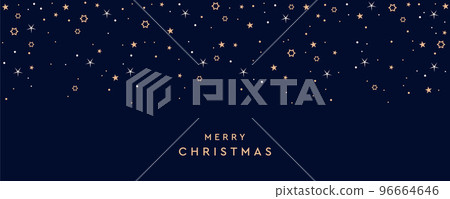 christmas star confetti border on blue background - Stock Illustration ...