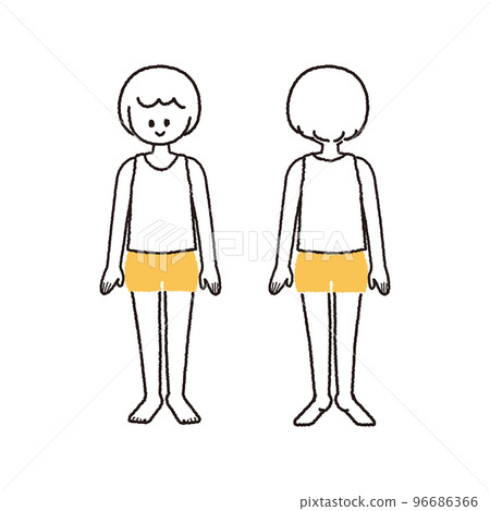 Neutral child's whole body front and back - Stock Illustration ...