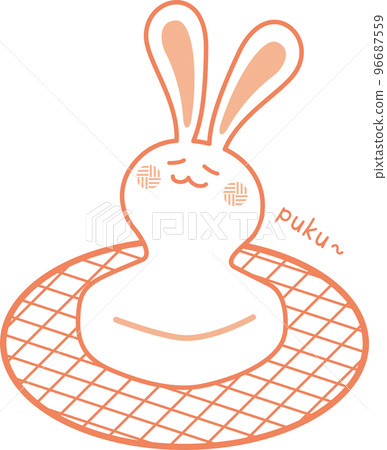 Rabbit rice cake New Year's card material - Stock Illustration ...
