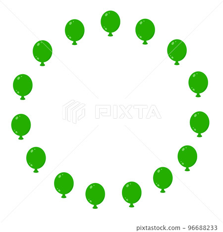 round frame of green balloons - Stock Illustration [96688233] - PIXTA