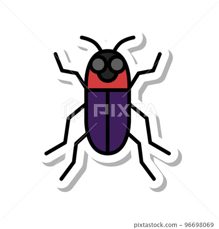 Mini sticker insect illustration icon Firefly - Stock Illustration ...