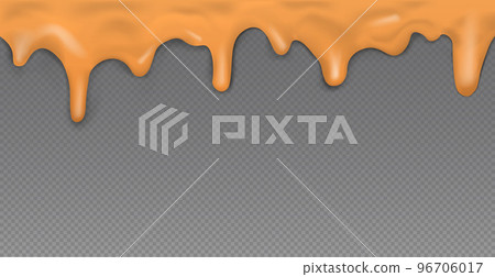 Yellow flowing caramel, no background,... - Stock Illustration ...