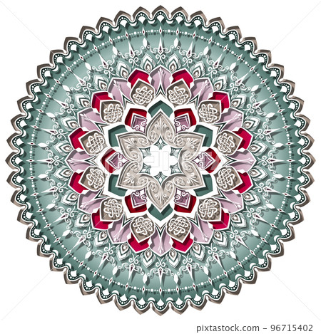 Mandala art (three-dimensional cutout style,... - Stock Illustration ...