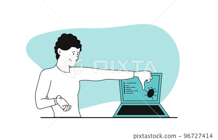 Bad app development and man sad vector... - Stock Illustration ...