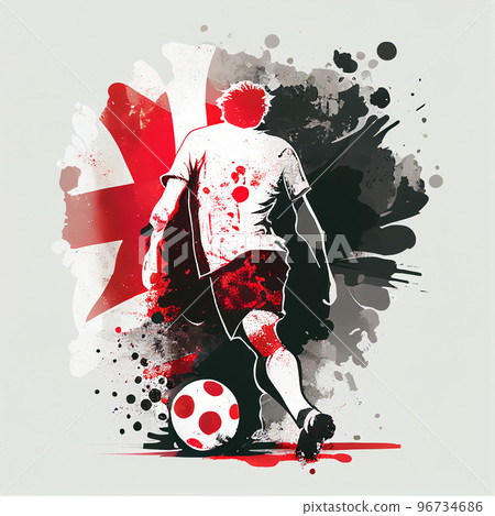 England national football player. English... - Stock Illustration ...