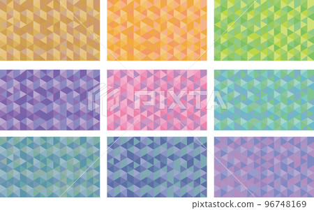 Geometric pattern background set bright color - Stock Illustration ...