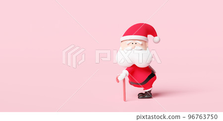 character santa Claus holding Xmas candy cane... - Stock Illustration ...