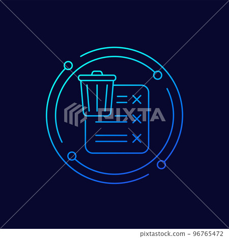 files to delete line vector icon - Stock Illustration [96765472] - PIXTA