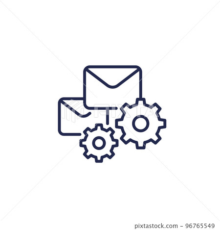 email automation line icon on white - Stock Illustration [96765549] - PIXTA