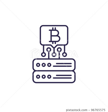 bitcoin miner line icon, vector - Stock Illustration [96765575] - PIXTA