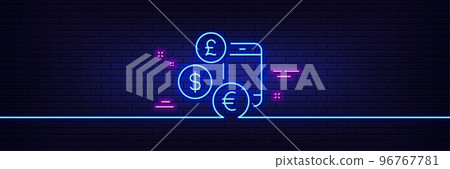 Neon light glow effect. Currency rates line... - Stock Illustration ...