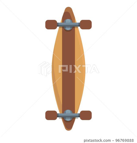 Longboard icon cartoon vector. Skateboard deck....-插圖素材 [96769888 ...