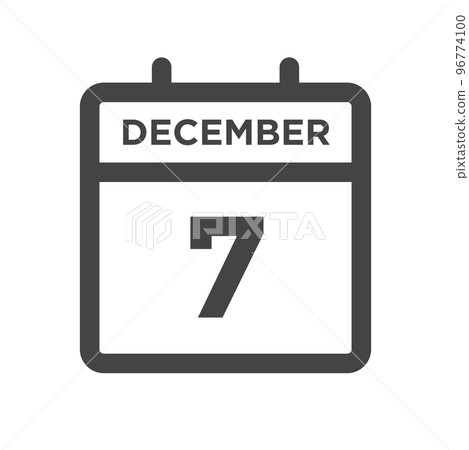 December 7 Calendar Day or Calender Date for... - Stock Illustration ...