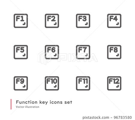 Simple and easy-to-use function key icon set - Stock Illustration ...