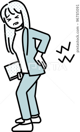 Illustration material of a woman with low back... - Stock Illustration ...
