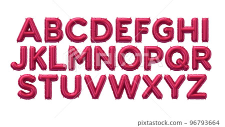 Alphabet. 3D Render of viva magenta colored... - Stock Illustration ...