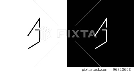 Simple and modern letter AJ initials logo design - Stock Illustration ...