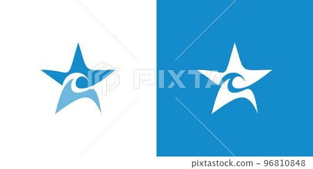 Unique and modern wave star logo design - Stock Illustration [96810848 ...