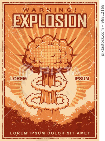 Vintage explosion poster - Stock Illustration [96812168] - PIXTA