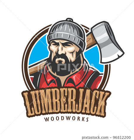 Vector illustration of lumberjack emblem - Stock Illustration [96812200 ...