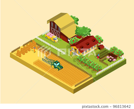 Isometric Farming Concept - Stock Illustration [96813642] - PIXTA
