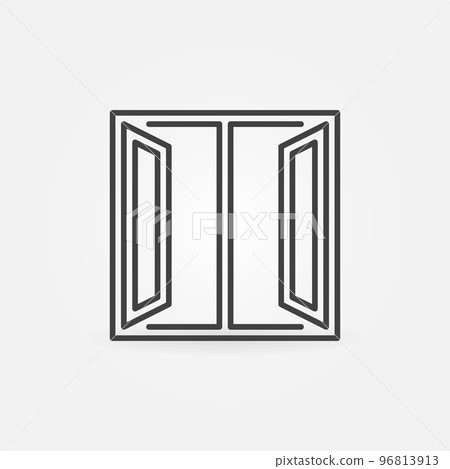 Vector Open Window concept simple thin line icon - Stock Illustration ...