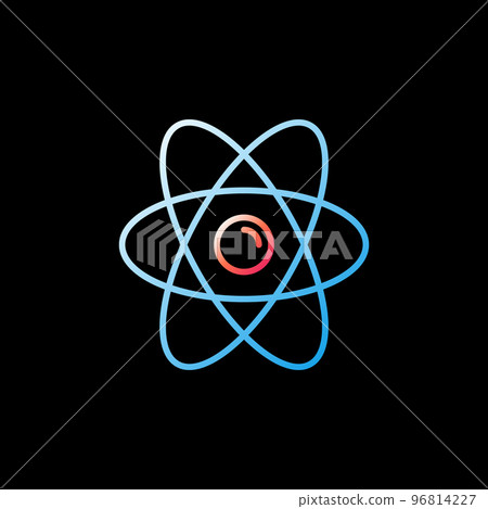 Blue Atom vector concept thin line colorful... - Stock Illustration [96814227] - PIXTA