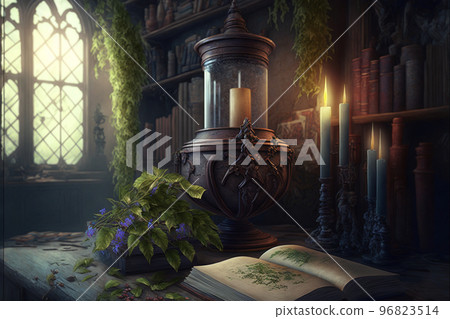 illustration workshop study alchemy workshop... - Stock Illustration ...