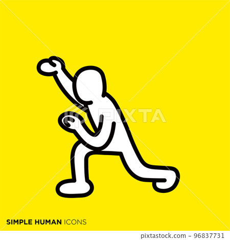 Simple human icon series "Person giving a... - Stock Illustration ...
