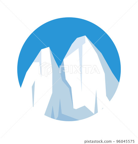 Round floating iceberg, drifting arctic... - Stock Illustration ...