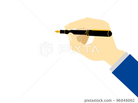 Right hand holding a pen - Stock Illustration [96848002] - PIXTA