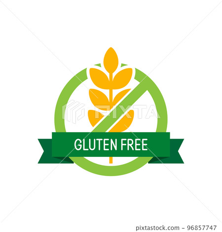 Gluten free isolated colored label icon. No... - Stock Illustration ...