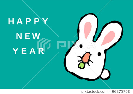 Rabbit New Year's postcard template - Stock Illustration [96875708] - PIXTA