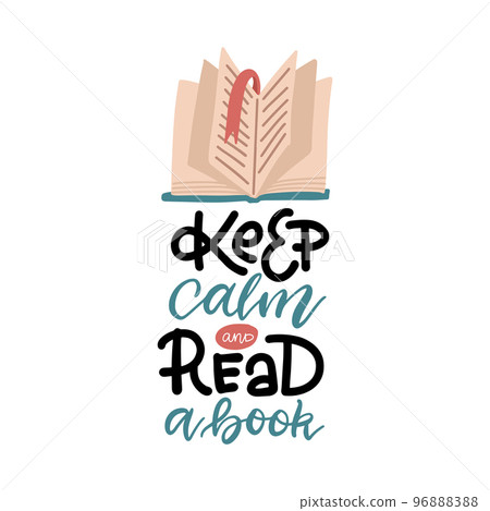 Lettering Inscription - Keep calm and read a... - Stock Illustration ...