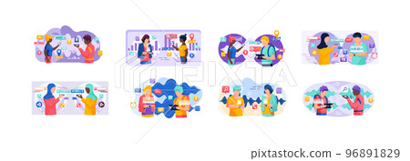 Voice assistant. Smart speaker virtual... - Stock Illustration [96891829] - PIXTA