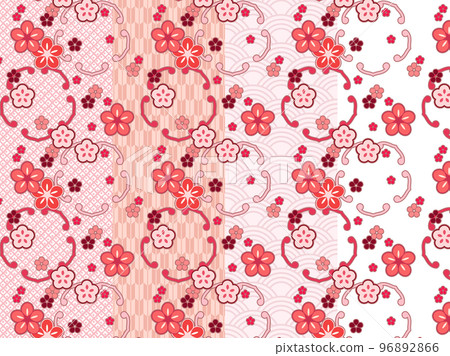 Seamless cute Japanese style pattern - Stock Illustration [96892866 ...
