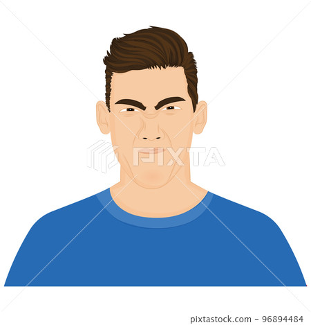Isolated angry boy realistic character Vector - Stock Illustration ...