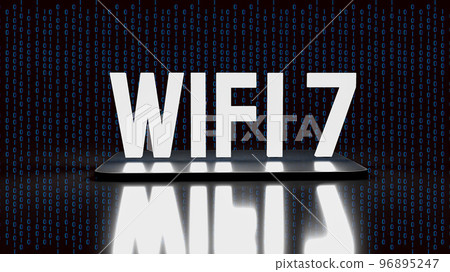 wifi 7 on mobile for technology or internet... - Stock Illustration ...