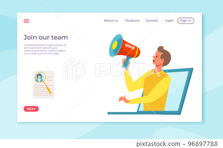 Join our team web application website banner,...-插圖素材 [96897788] - PIXTA圖庫