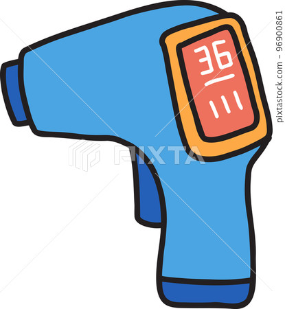 Hand Drawn infrared thermometer illustration - Stock Illustration ...