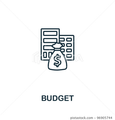 Budget icon. Monochrome simple Company... - Stock Illustration ...
