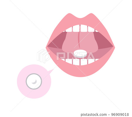 Illustration of how to use sublingual tablets... - Stock Illustration ...