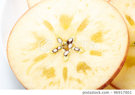 Transverse Section Of An Apple Canvas Print Isolated Green Apple Cross