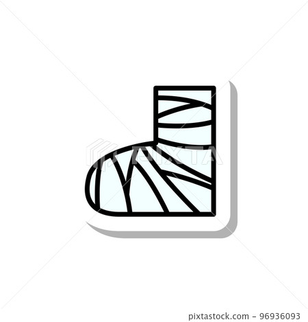 Mini sticker medical icon fracture (foot) - Stock Illustration ...