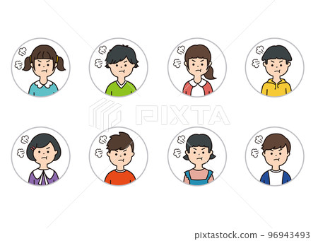 Child's facial expression icon get angry - Stock Illustration [96943493 ...