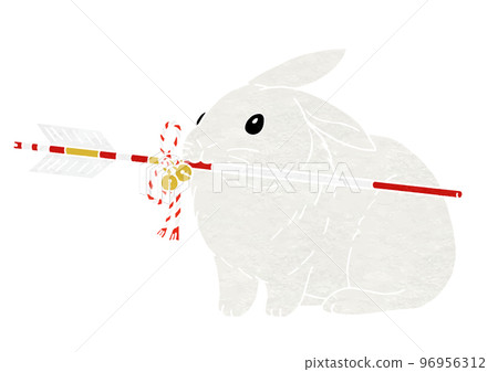 Illustration of a rabbit holding a devil arrow... - Stock Illustration ...